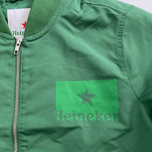 Heineken | Jackets & Coats | Heineken Bomber Jacket Green Medium Womens ...